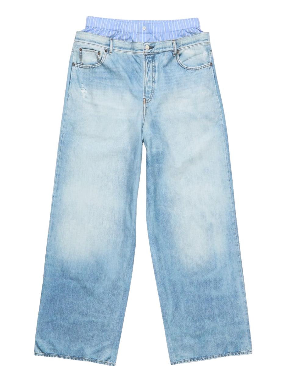 ACNE STUDIOS Acne Studios Relaxed Fit Trompe l'Oeil Print Trousers